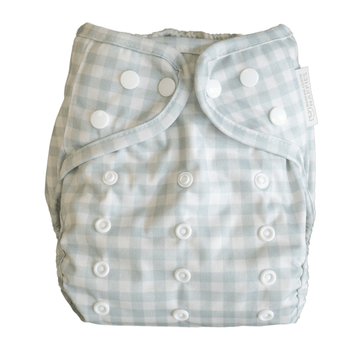 One Size Reusable Cloth Nappy Wrap - Sage Gingham – Modern Cloth Nappies